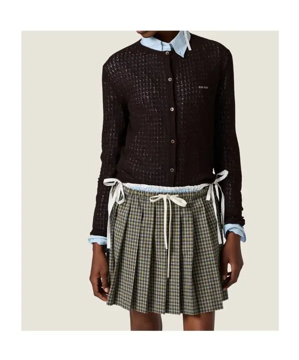 Miu Miu Crew Neck Button-up Cardigan