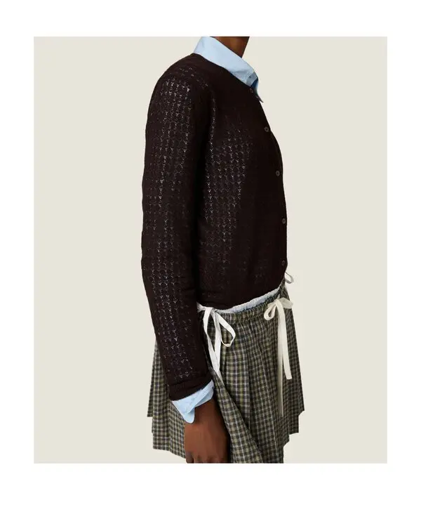 Miu Miu Crew Neck Button-up Cardigan