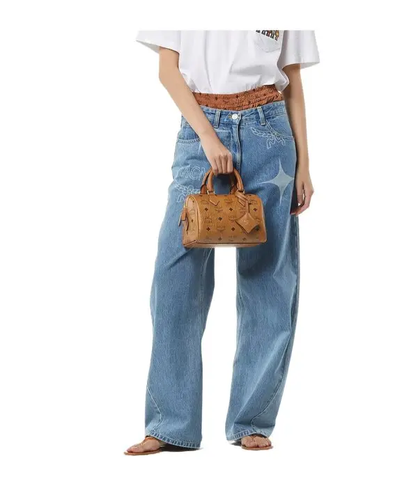 Mcm Ella Boston Bag In Visetos