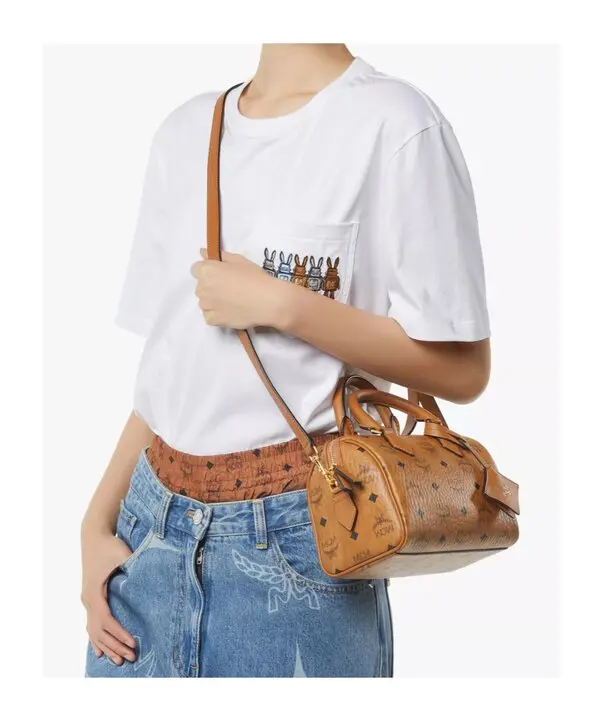 Mcm Ella Boston Bag In Visetos