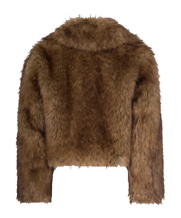 STAND STUDIO Lapel Long-sleeved Fur Coat