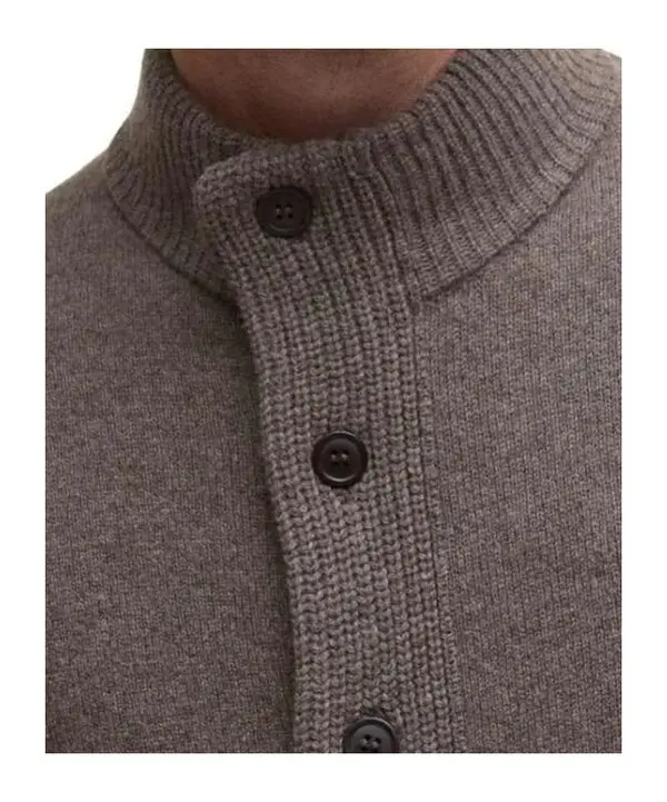Barbour High-neck Button-up Cardigan - Green