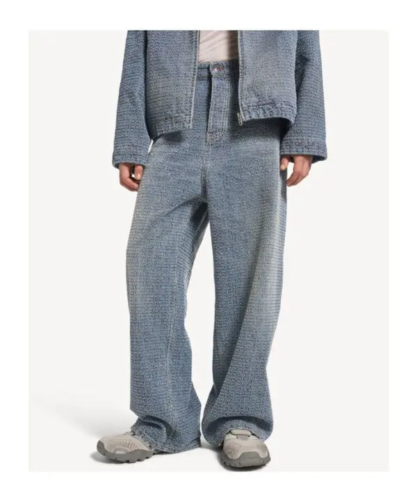 Balenciaga Denim Stitch Baggy Jeans - Dark Blue