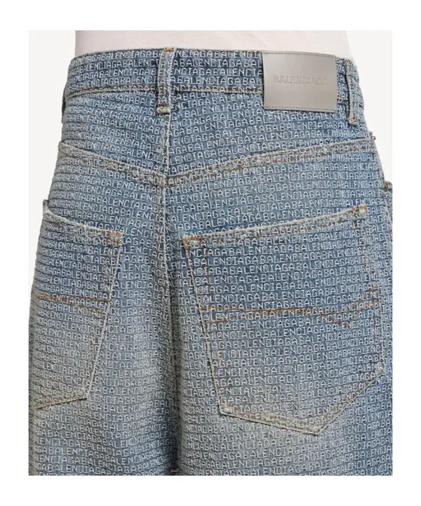 Balenciaga Denim Stitch Baggy Jeans - Dark Blue
