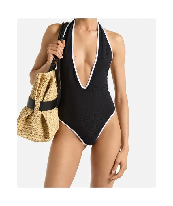 Balmain Lycra Monogram Swimsuit