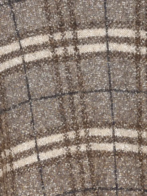 Brunello Cucinelli Checked Crewneck Jumper With Sequins