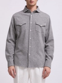 Brunello Cucinelli Patch Chest Pocket Western Shirt