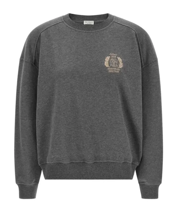 Brunello Cucinelli Logo Embroidered Sweatshirt