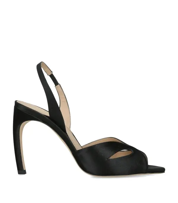Victoria Beckham Satin Harlow Mask Slingback Heels 100