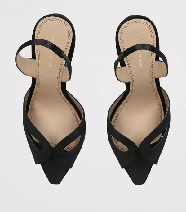 Victoria Beckham Satin Harlow Mask Slingback Heels 100