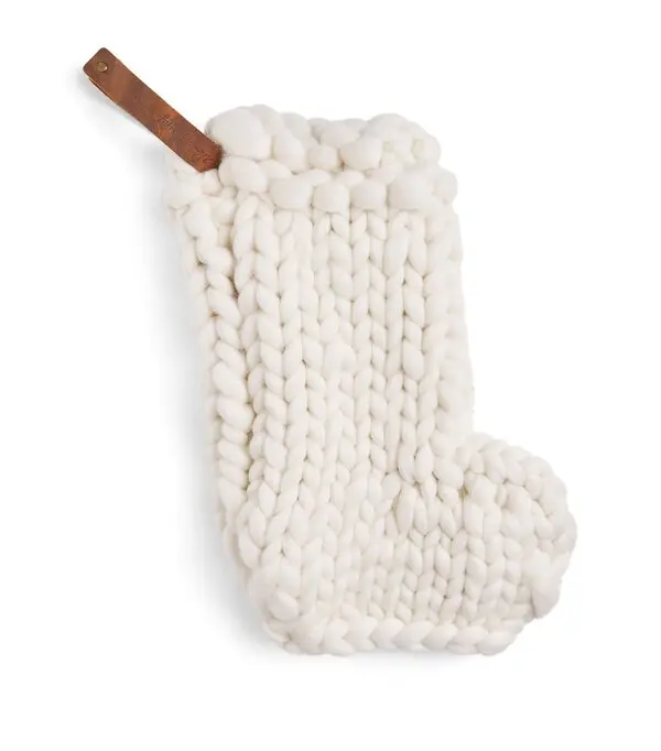 LAUREN ASTON Merino Wool Knitted Stocking - White
