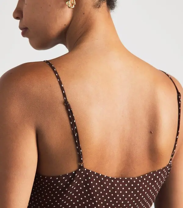 Paige Indiah Polka Dot Ruffled Cami Top