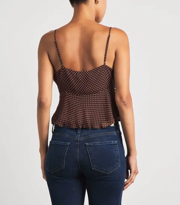 Paige Indiah Polka Dot Ruffled Cami Top