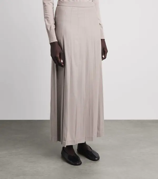 Colombo Cashmere Pleated Maxi Skirt