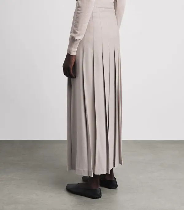 Colombo Cashmere Pleated Maxi Skirt