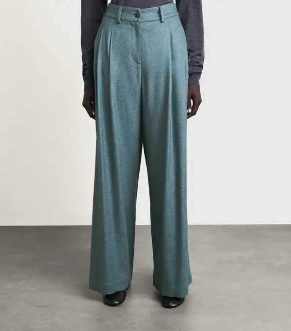Colombo Silk-cashmere Wide-leg Trousers