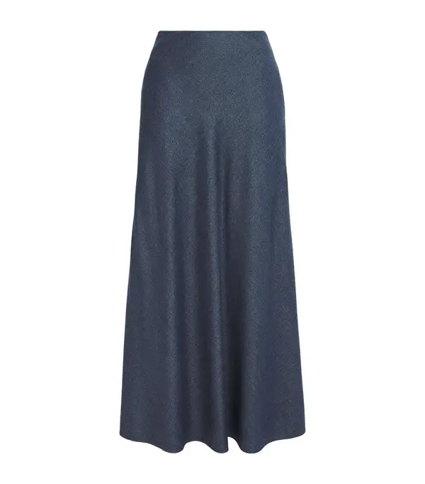 Colombo Cashmere Midi Skirt - Blue