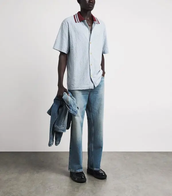 Drole De Monsieur Cotton Monogram Short-sleeve Shirt