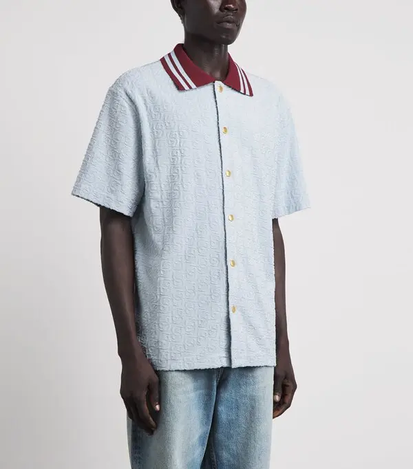 Drole De Monsieur Cotton Monogram Short-sleeve Shirt