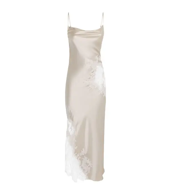 TORLOWEI Silk-lace Elsa Slip Dress - Ivory