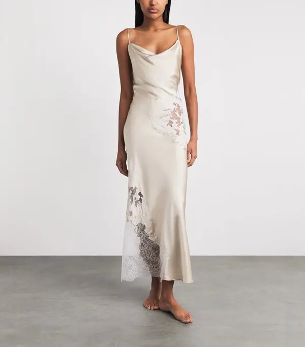 TORLOWEI Silk-lace Elsa Slip Dress