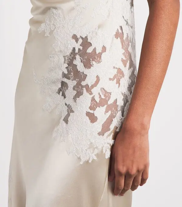 TORLOWEI Silk-lace Elsa Slip Dress