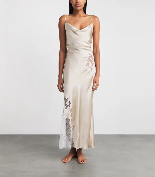 TORLOWEI Silk-lace Elsa Slip Dress