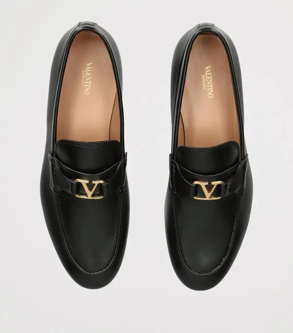 Valentino Garavani Leather Vlogo Loafers