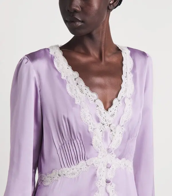 Loretta Caponi Silk-lace Pucci Long Robe