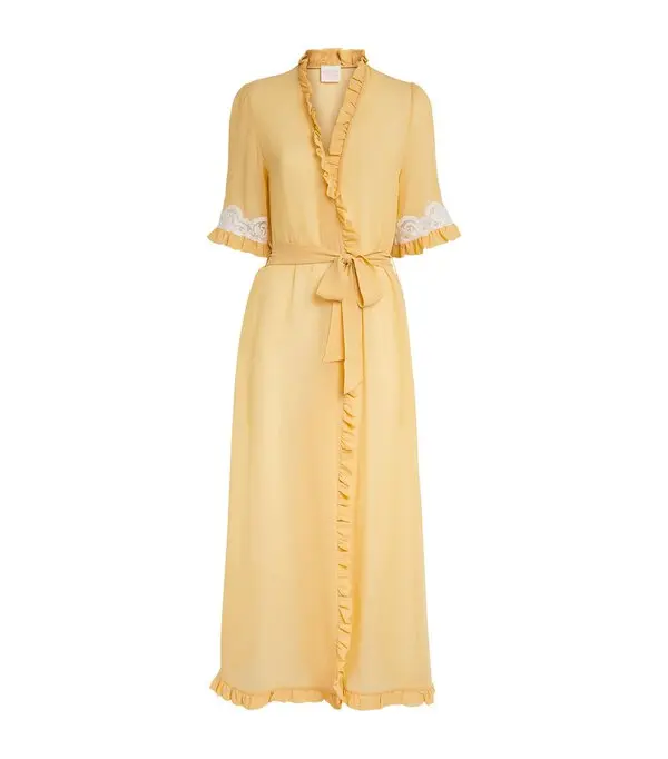 Loretta Caponi Silk Short-sleeve Germana Robe