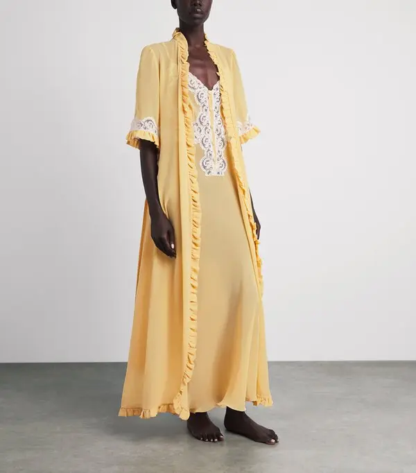 Loretta Caponi Silk Short-sleeve Germana Robe