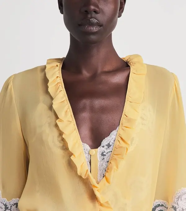 Loretta Caponi Silk Short-sleeve Germana Robe