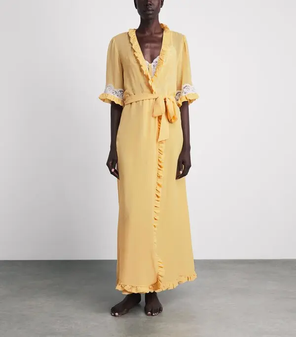 Loretta Caponi Silk Short-sleeve Germana Robe