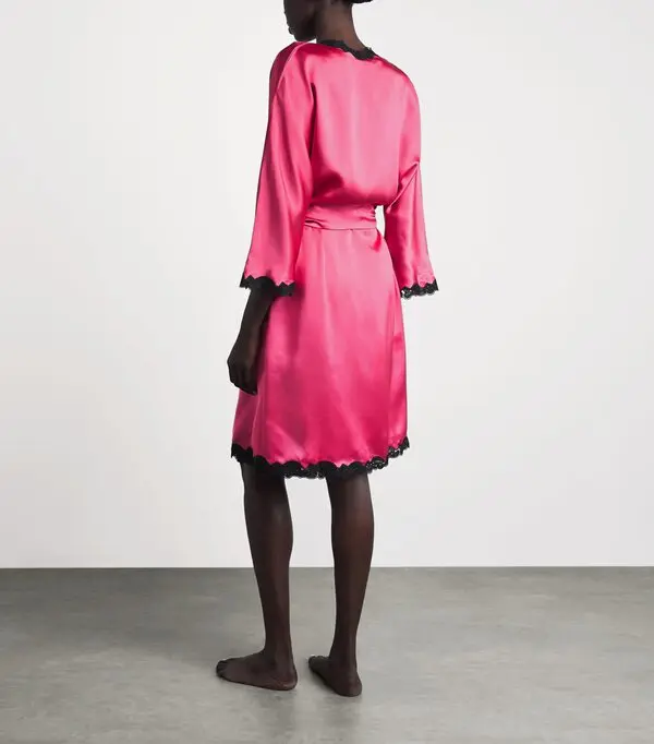 Loretta Caponi Silk Corbezzollo Short Robe
