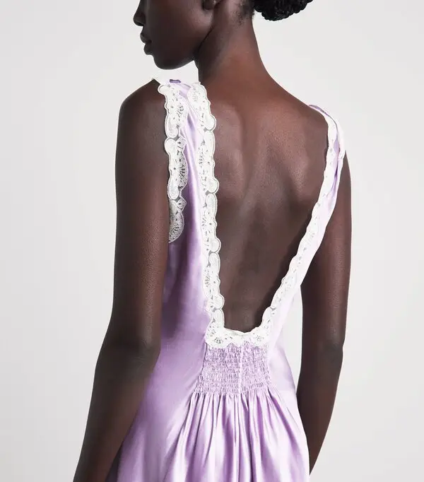 Loretta Caponi Silk And Lace Slip Dress