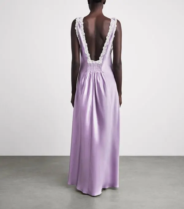 Loretta Caponi Silk And Lace Slip Dress
