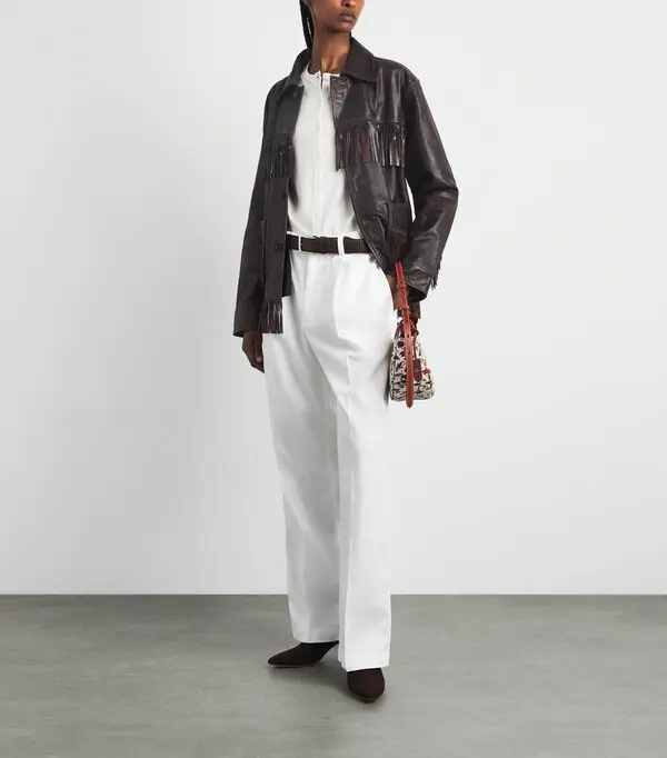 Polo Ralph Lauren Fringed Leather Jacket