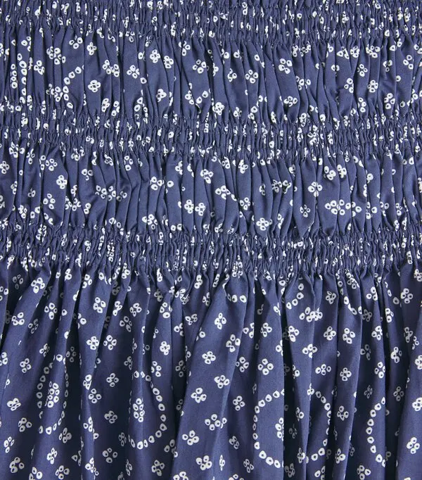Matteau Shirred Cotton Mini Dress With Geometric Print