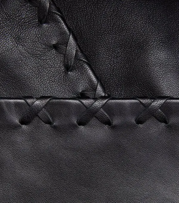 RÓHE Leather Jacket With Blanket Stitch Detailing