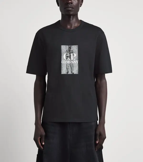 C.P. COMPANY Cotton Embroidered Logo T-shirt