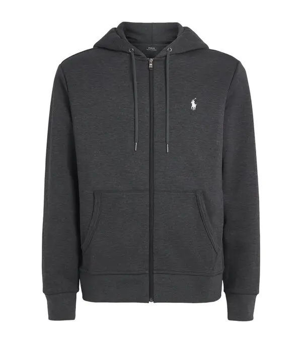 Polo Ralph Lauren Zip-up Hoodie With Embroidered Logo - Grey