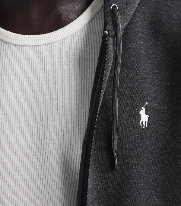 Polo Ralph Lauren Zip-up Hoodie With Embroidered Logo - Grey