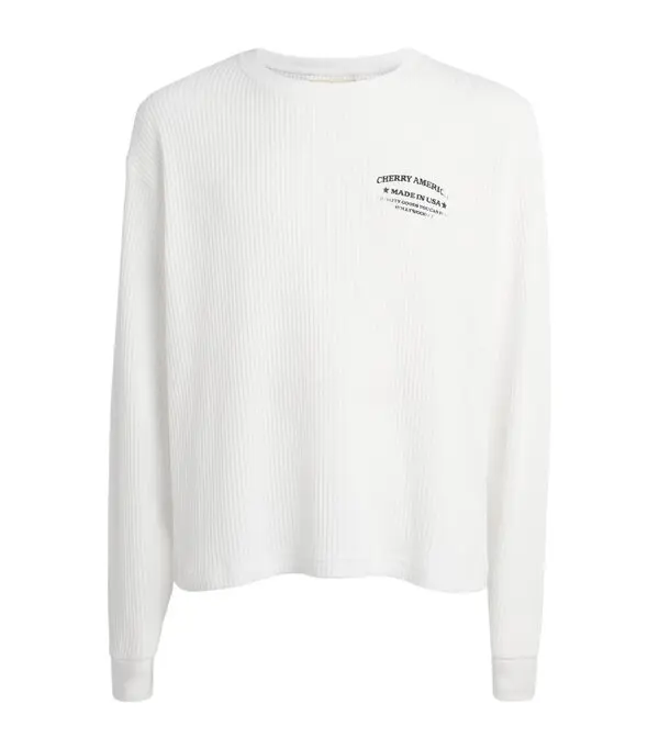 CHERRY LOS ANGELES Ribbed Thermal Long Sleeve Pullover