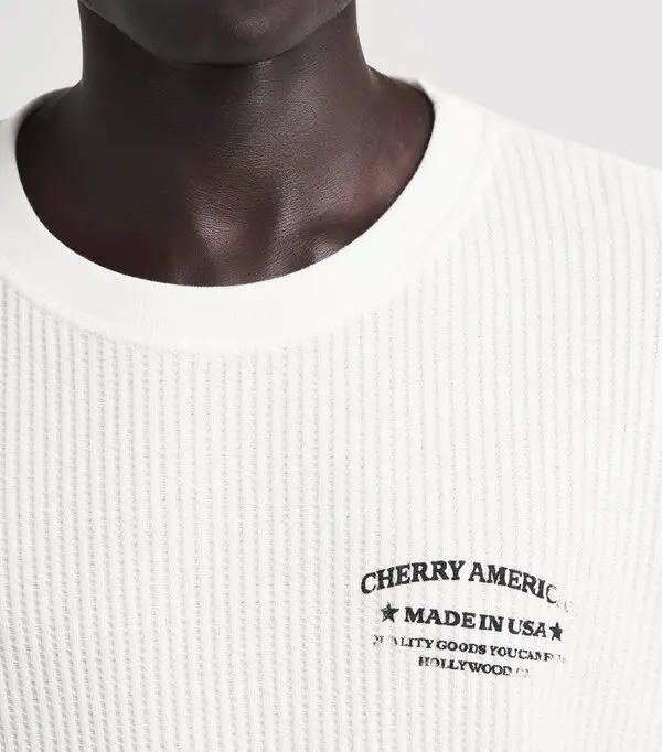 CHERRY LOS ANGELES Ribbed Thermal Long Sleeve Pullover