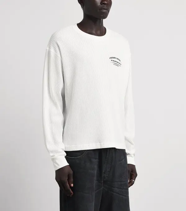 CHERRY LOS ANGELES Ribbed Thermal Long Sleeve Pullover