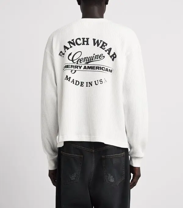 CHERRY LOS ANGELES Ribbed Thermal Long Sleeve Pullover