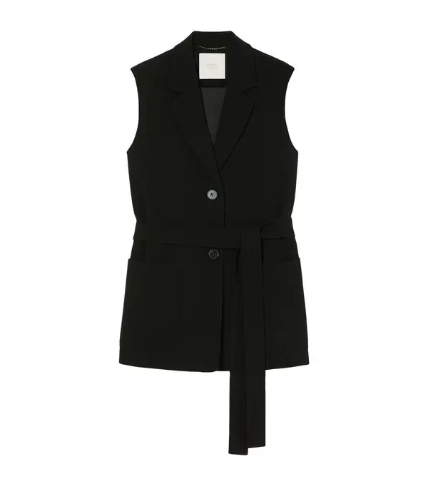 Marina Rinaldi Sleeveless Belted Blazer