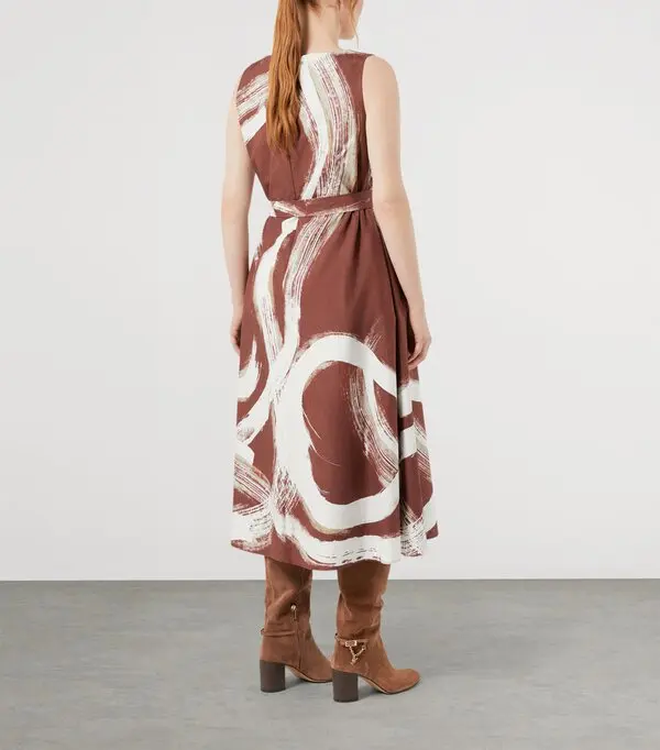Marina Rinaldi Cotton Watercolour Print Midi Dress