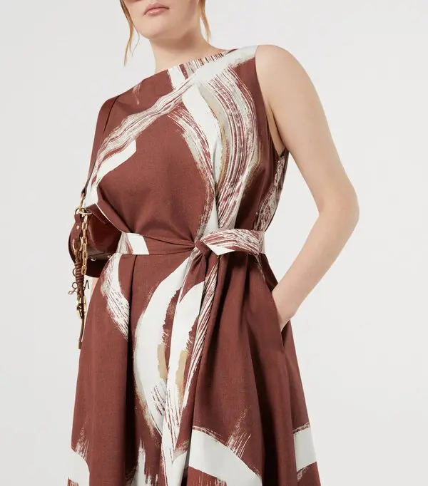Marina Rinaldi Cotton Watercolour Print Midi Dress