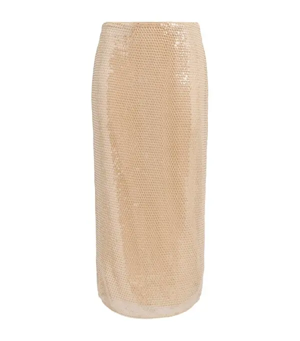 TOCCIN Sequinned Leilani Midi Pencil Skirt